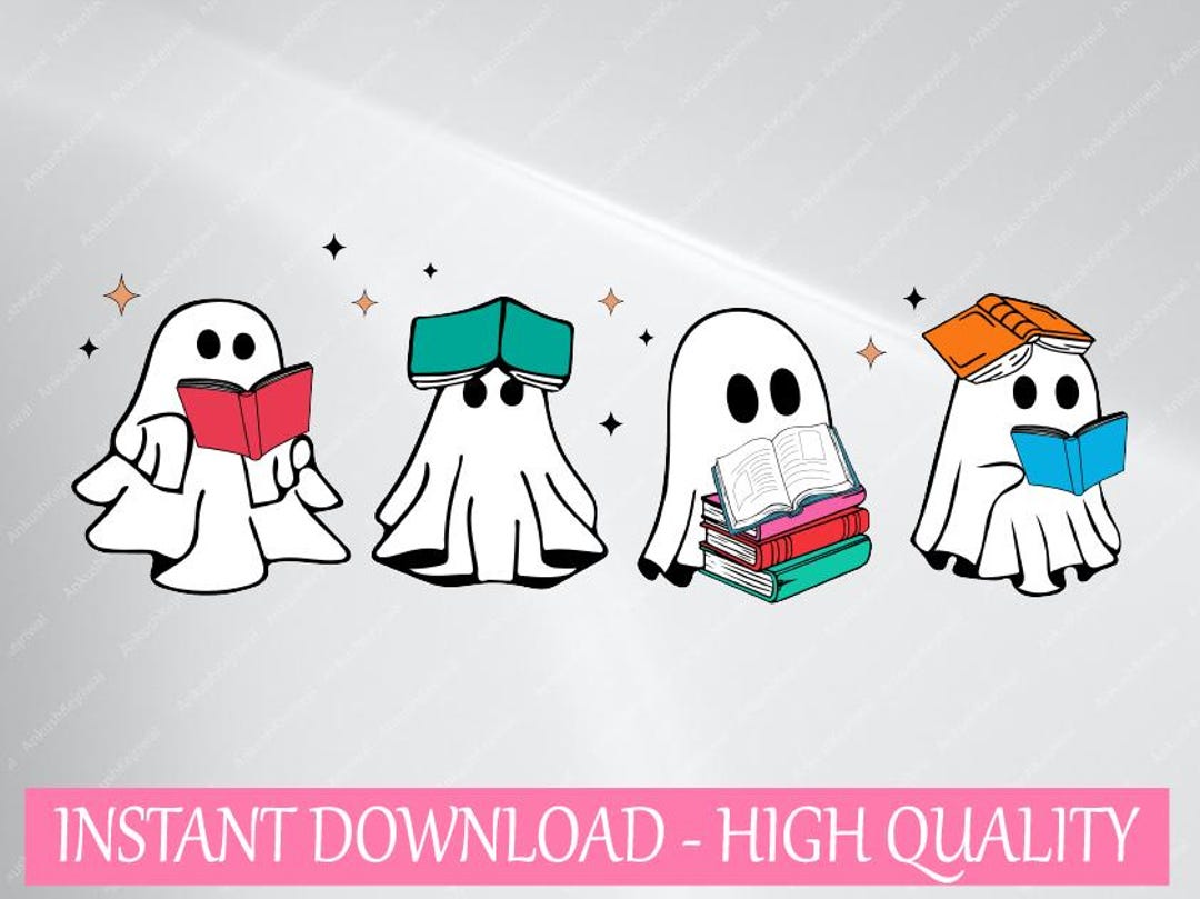 Ghost Reading Svg, Acotar Ghost Svg, Bookish Ghost Svg, Book Reader ...
