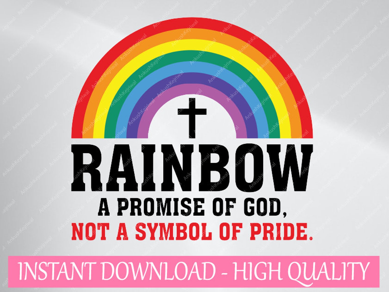 Rainbow A Promise of God Not A Symbol of Pride Svg, Promise Not Pride ...