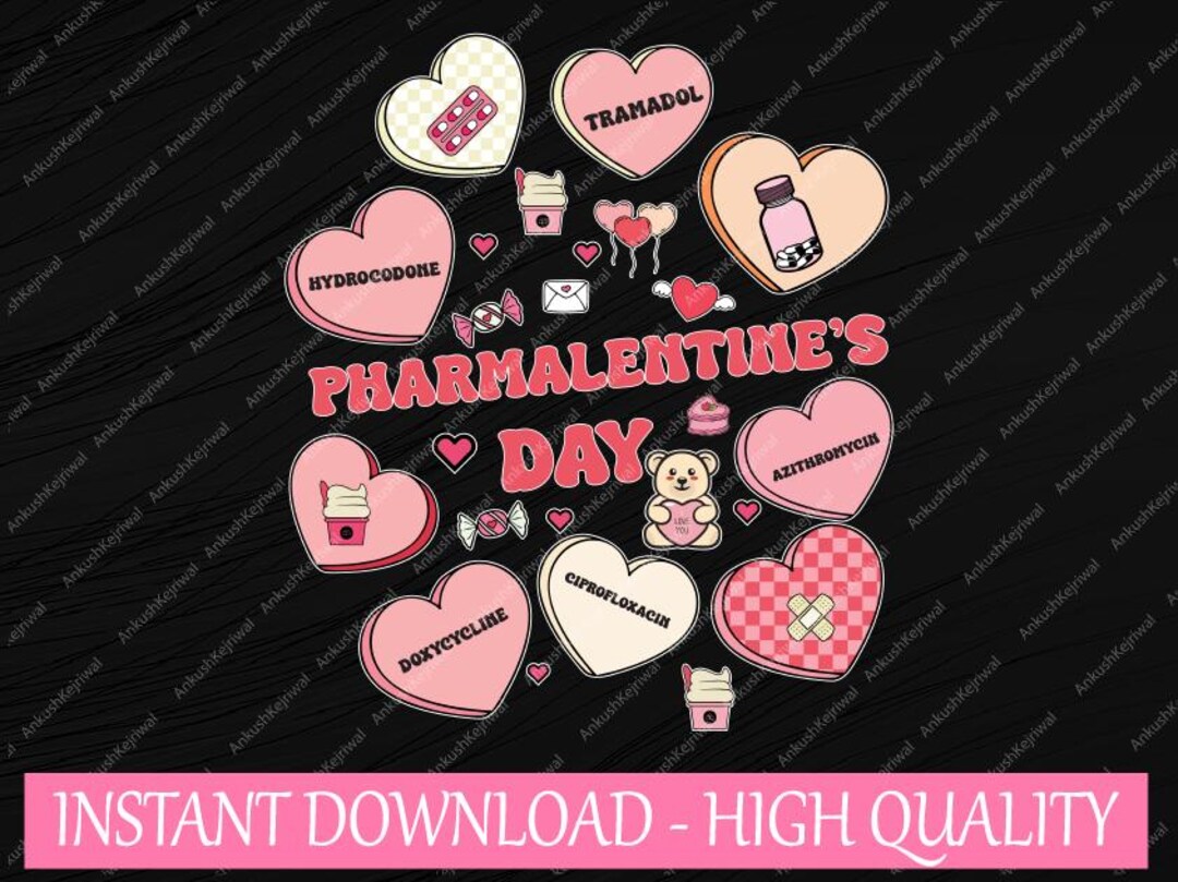 Pharmalentine's Day Svg, Pharmacy Crew Valentine Svg, Candy Heart ...