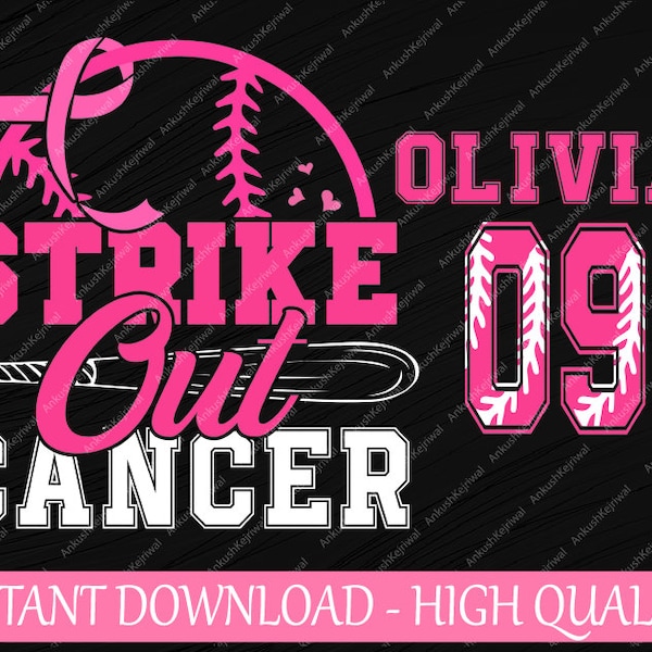 Cancer Baseball Svg - Etsy