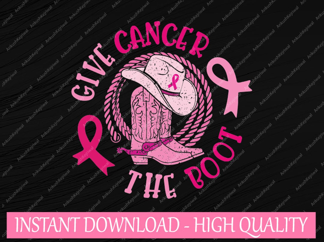 Give Cancer Boot Cow Svg, Tackle Breast Cancer Svg, Breast Cancer ...