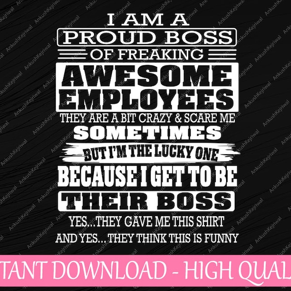 Proud Boss of Freaking Awesome Employees Svg - Etsy