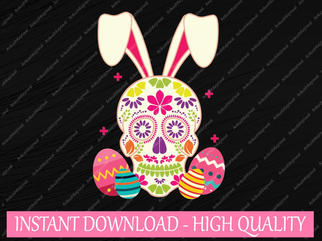 Bunny Sugar Skull Rabbit La Catrina Easter Day of Dead Svg, Easter Day ...