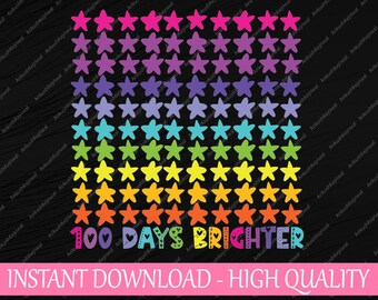 100 Days Brighter Stars Svg - Etsy