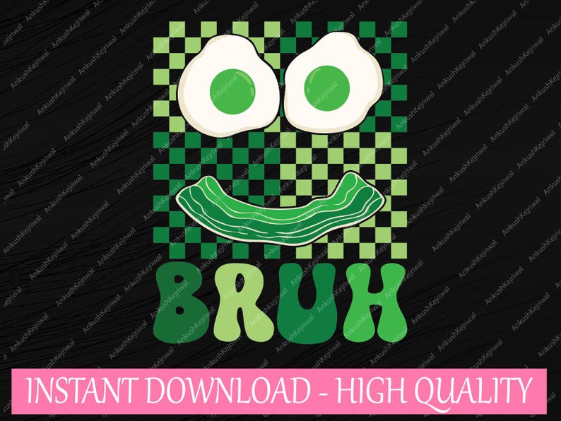 Bruh Green Face Svg, Eggs and Bacon Ham Breakfast Svg, Patrick's Day ...