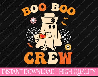 Nurse Halloween Boo Boo Crew Svg, Cute Ghost Nurse Svg, Spooky Nurse ...