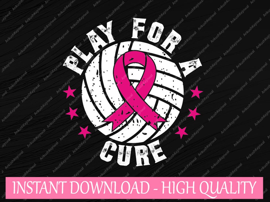 Play for the Cure Volleyball Svg, Volleyball Breast Cancer Svg, Breast ...