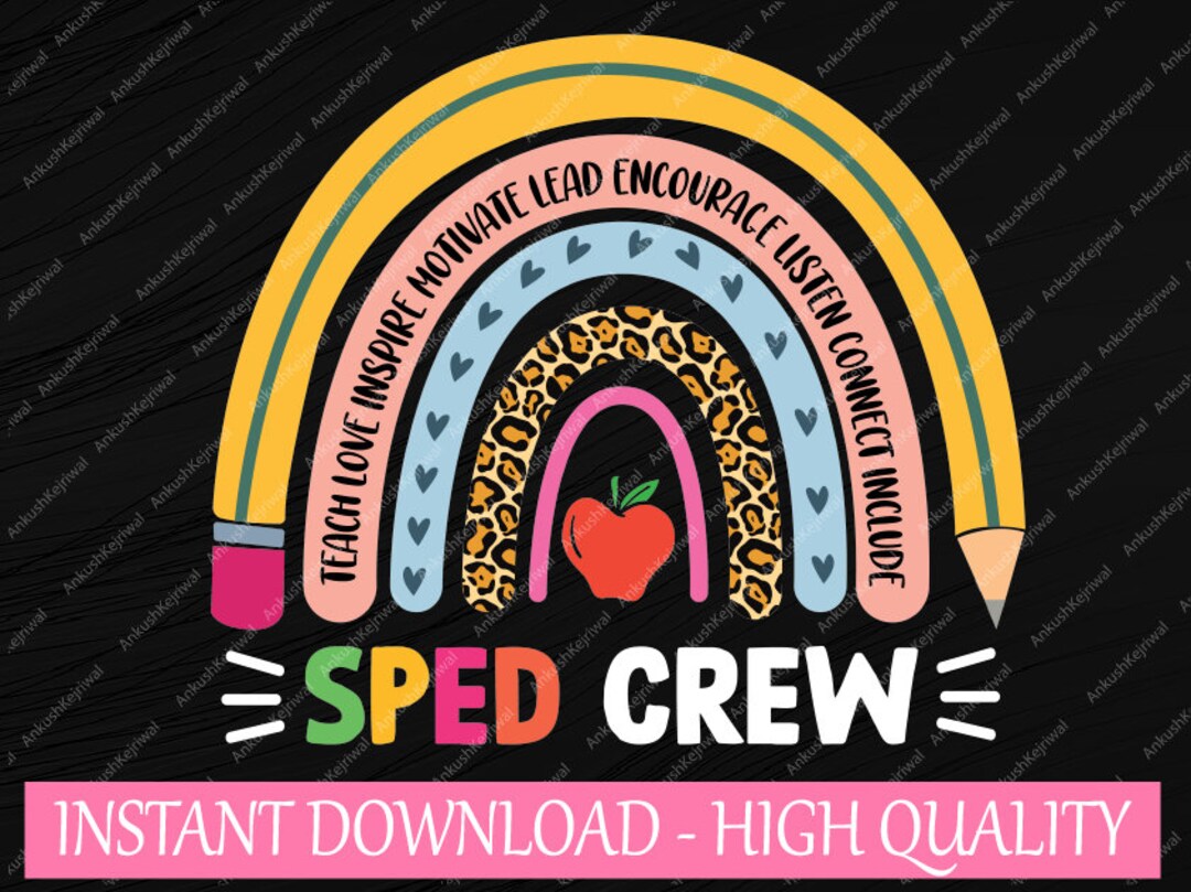 Sped Crew Rainbow Special Education Teacher Back to School Svg, Sped ...