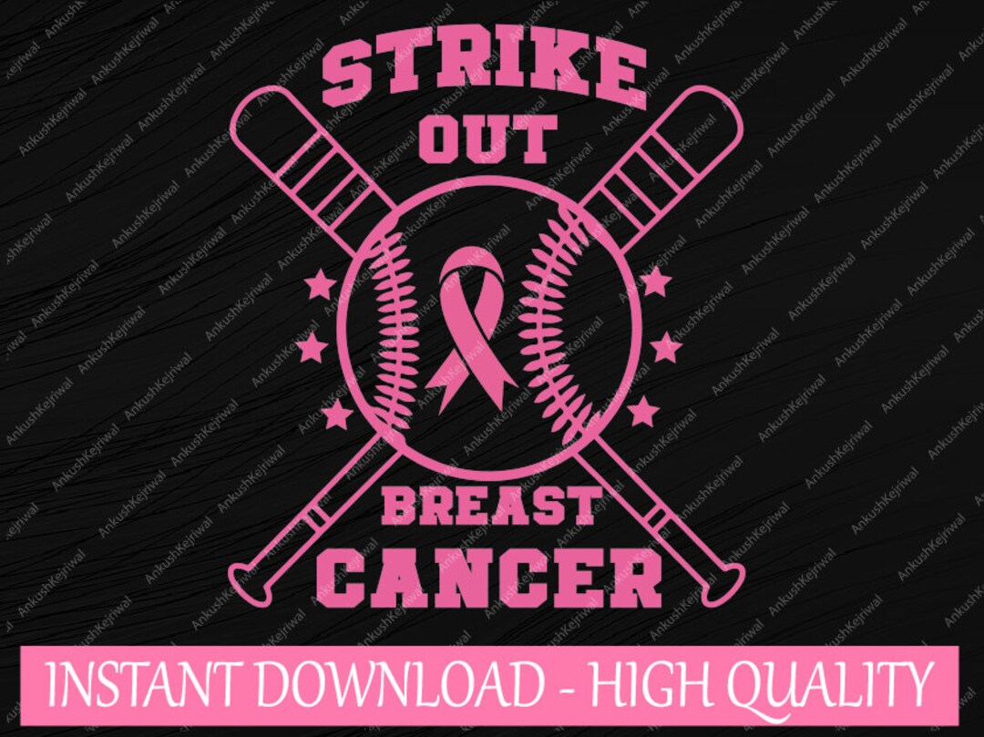 Strike Out Breast Cancer Awareness Svg, Warrior Breast Cancer Svg, Pink ...