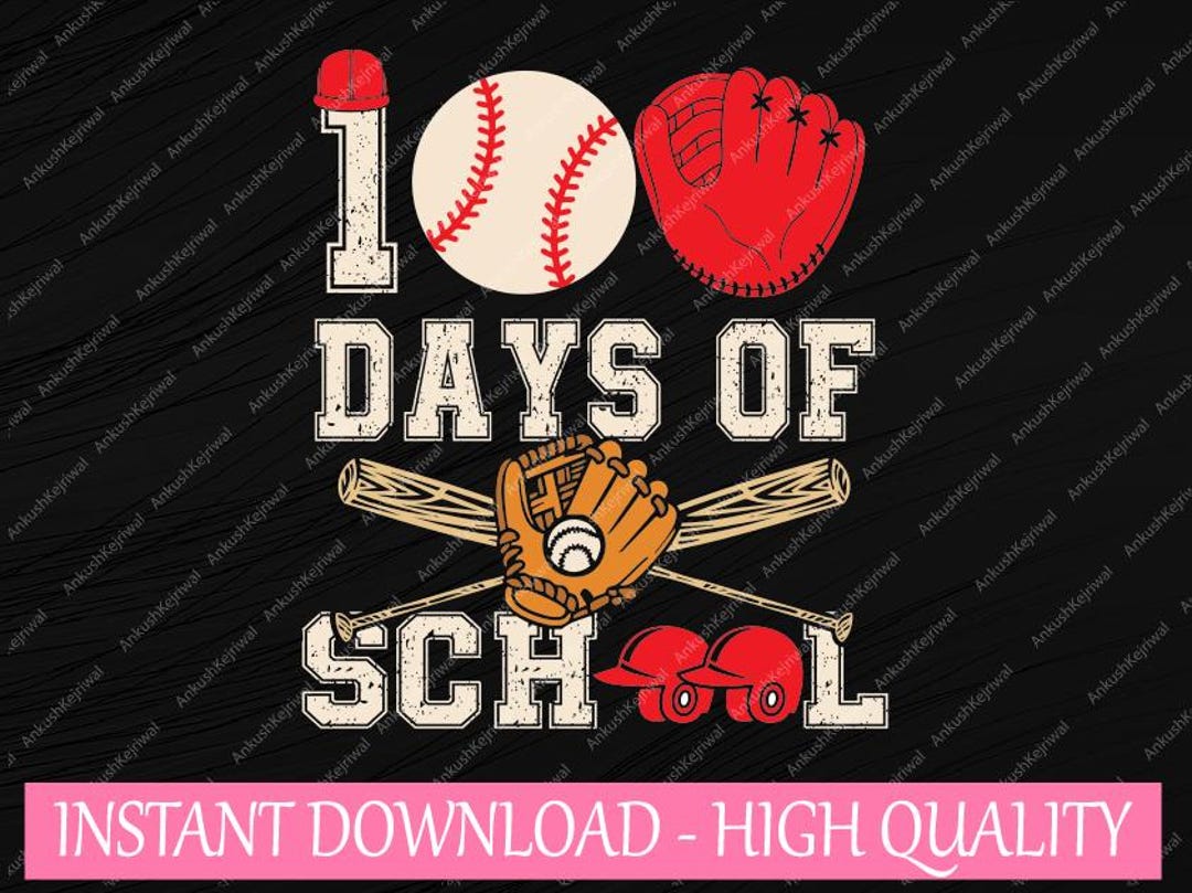 100 Days of School Baseball Svg, Happy 100th Day Svg, 100th Day of ...
