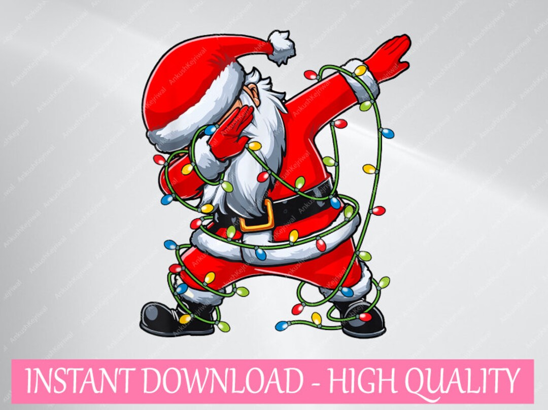 Png Only Dabbing Santa Christmas Tree Lights Png Sanra Claus Etsy