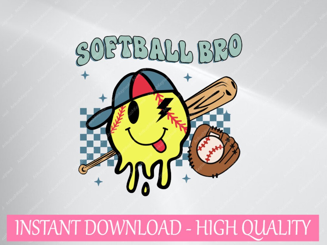 Softball Bro Svg, Softball Boy Brother Png, Softball Smiley Svg, Mother ...