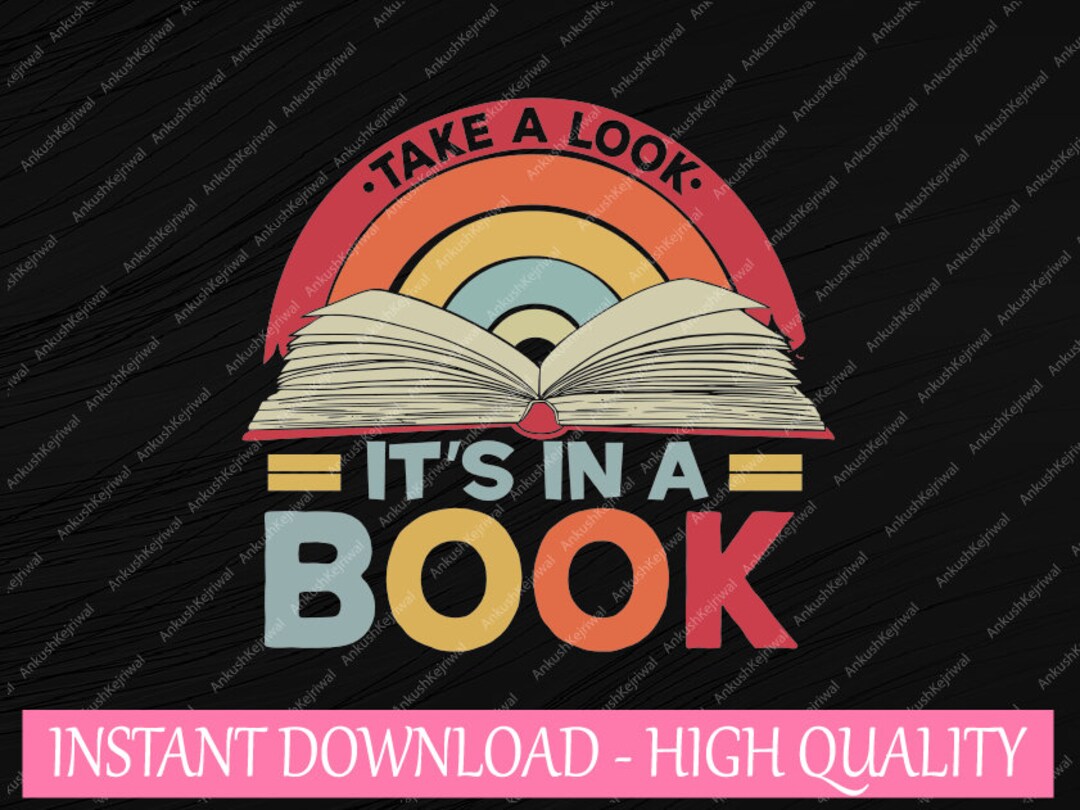 Reading Rainbow , Take a Look It’s in a Book Svg, Reading Vintage Retro ...