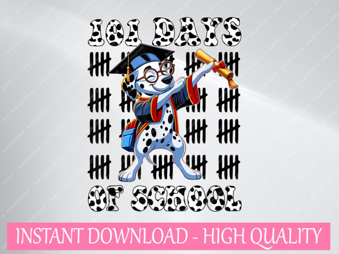 PNG ONLY 100 Days of School Dalmatian Dog Png, 101 Days Smarter ...