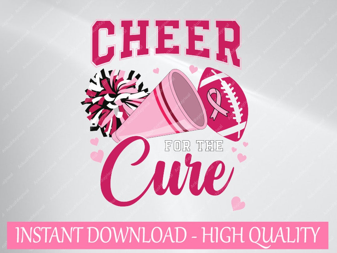 Cheer for the Cure Breast Cancer Awareness Cheerleader Svg, Tackle ...