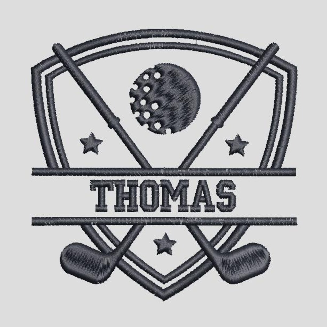CUSTOM Golf Logo Split Monogram Embroidery File, Personalized Golf Ball ...