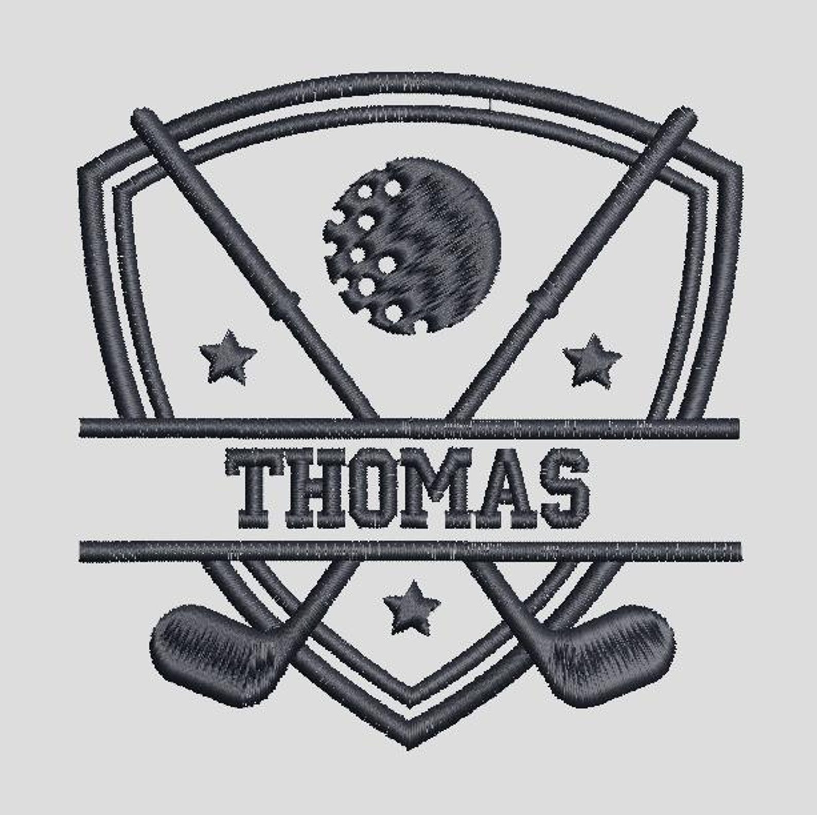 CUSTOM Golf Logo Split Monogram Embroidery File, Personalized Golf Ball ...