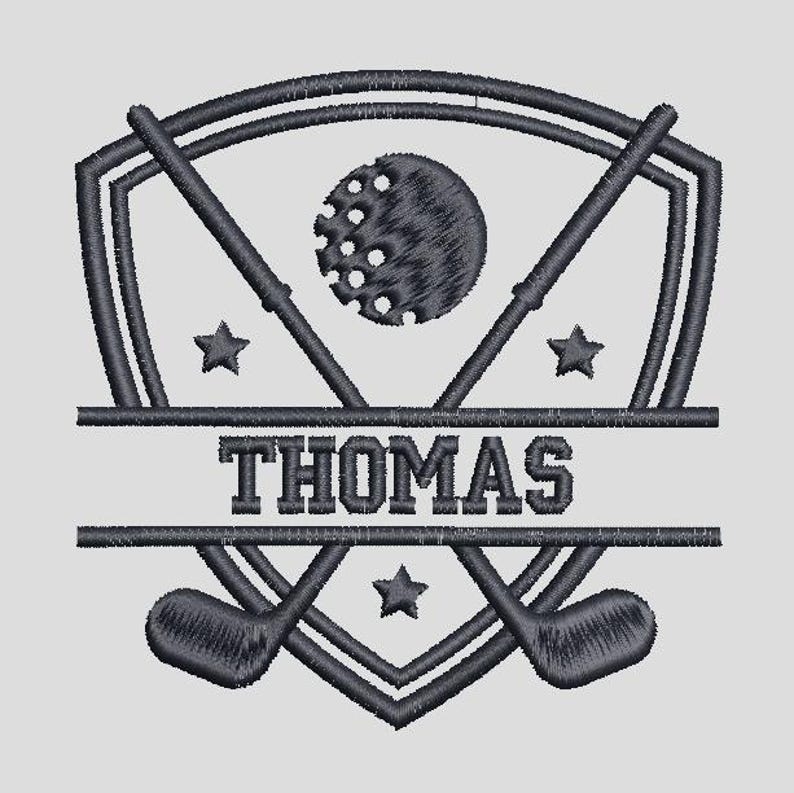 CUSTOM Golf Logo Split Monogram Embroidery File, Personalized Golf Ball ...