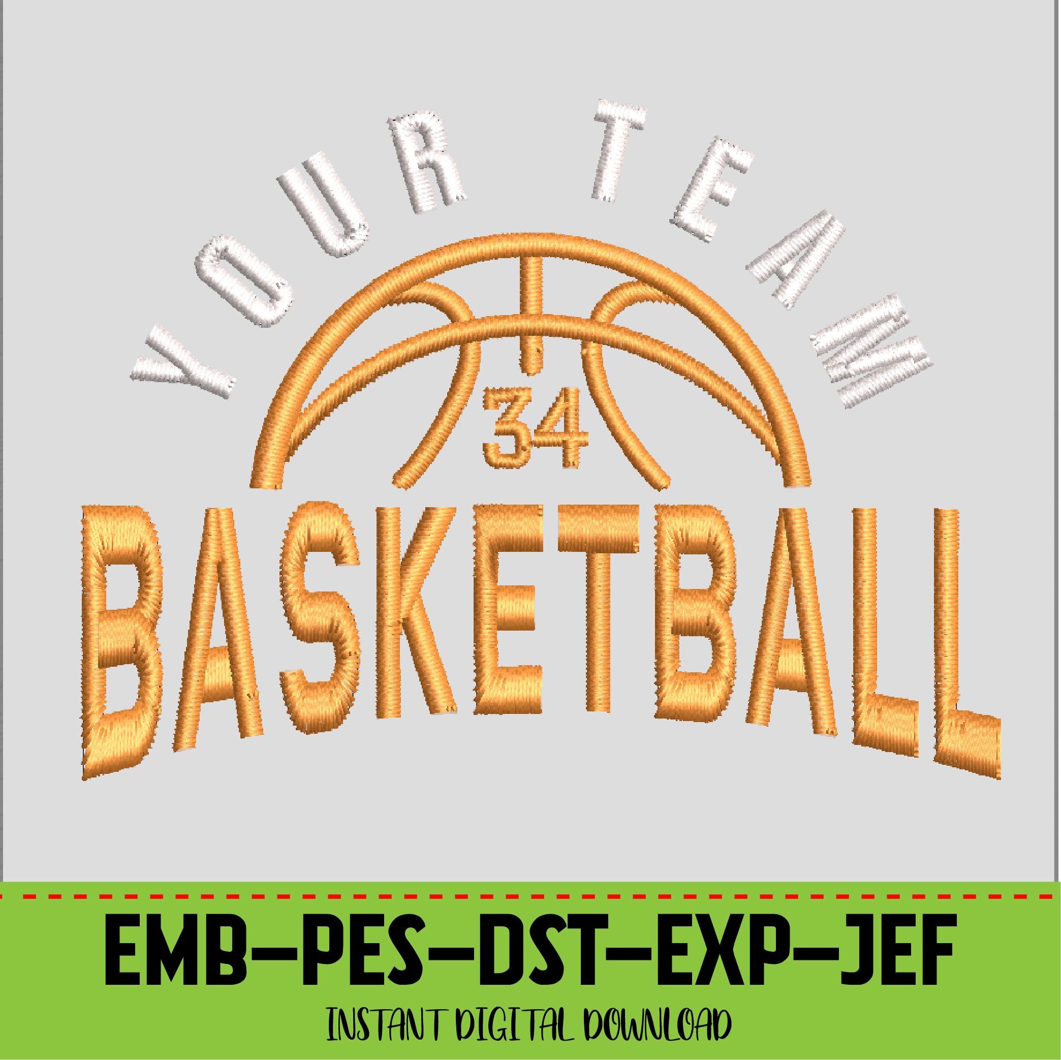 CUSTOM Basketball Team Name Embroidery Design, Personalized Player ...