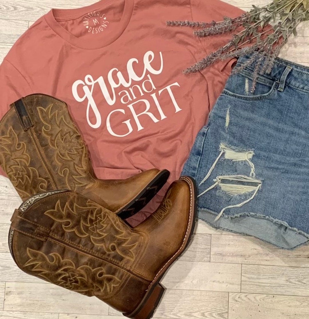 Grit and Grace Shirt, Christian Girl T-shirt, Boss Lady Tee, Mom Boss ...