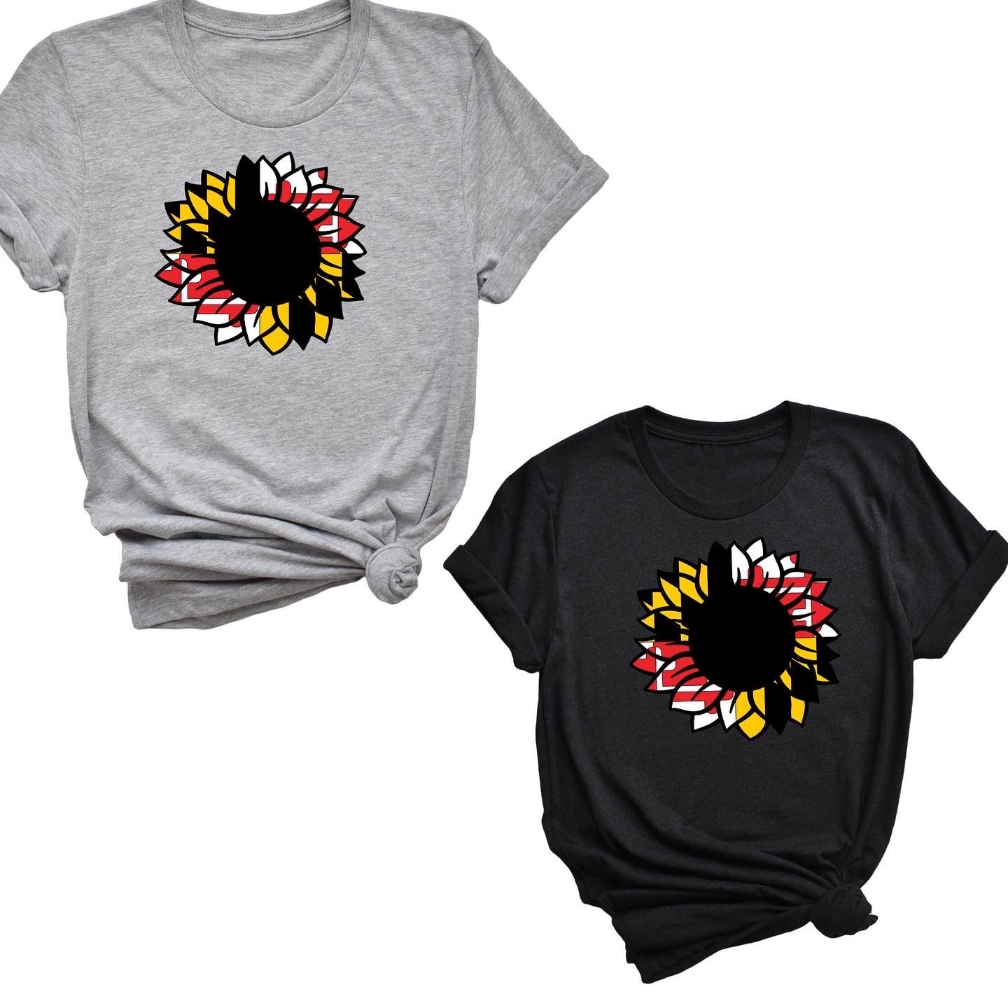 Maryland Flag Sunflower, Maryland Flag Shirt, Maryland Flag Top ...
