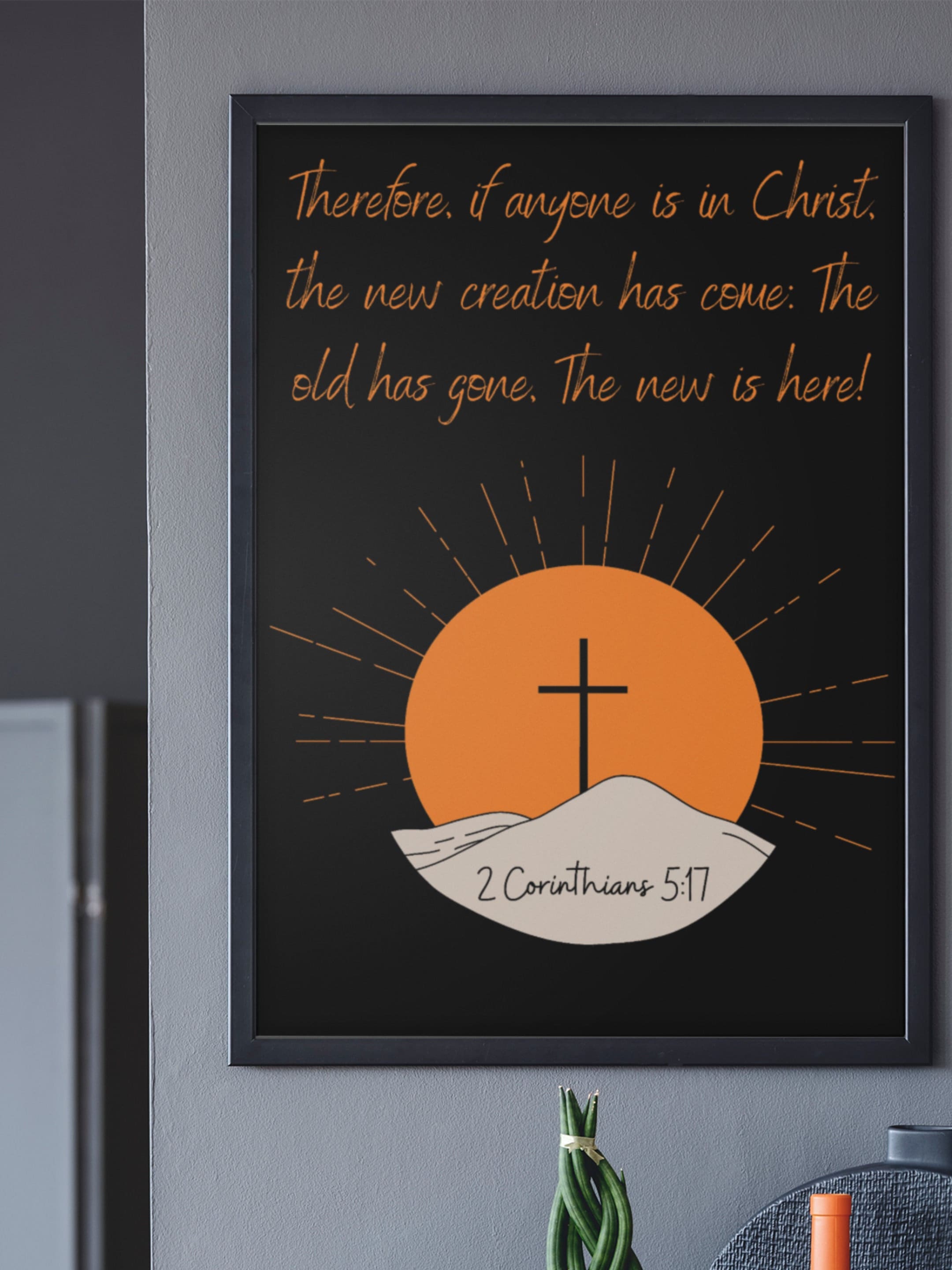 2 Corinthians 5:17 Bible Verse Wall Art, Printable Christian Wall Art ...
