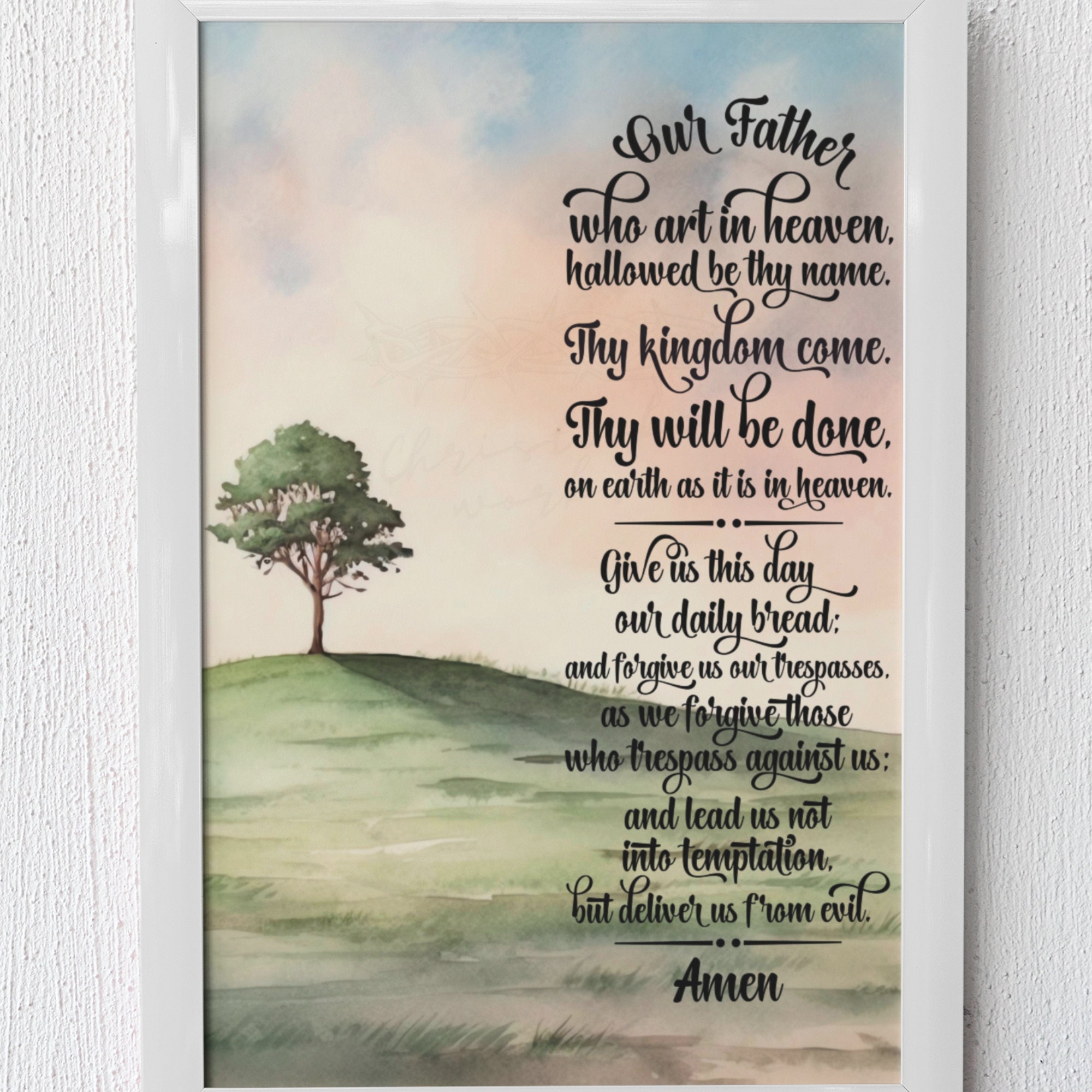 The Lord's Prayer Wall Art: Christian Bible Verse Printable (digital ...