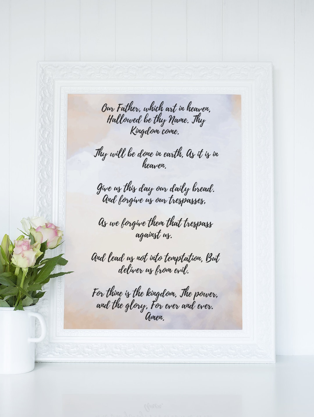 The Lord's Prayer Wall Decor for Christians, Lord's Prayer Unframed ...