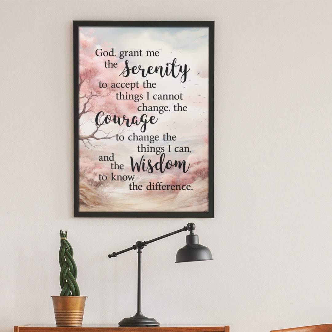 Serenity Prayer Wall Art: Inspirational Home Decor (unframed Poster) - Etsy