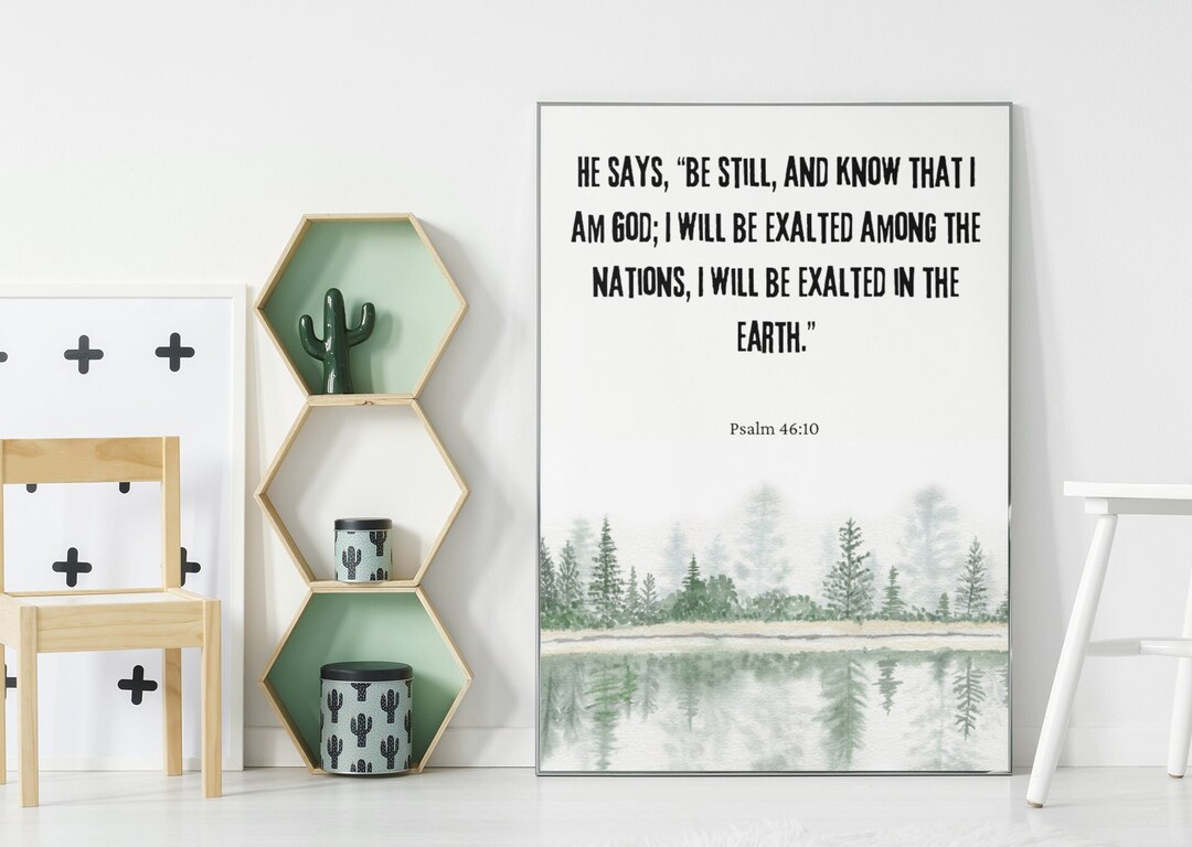 Psalm 46:10 Bible Verse Wall Art, Printable Christian Wall Art ...
