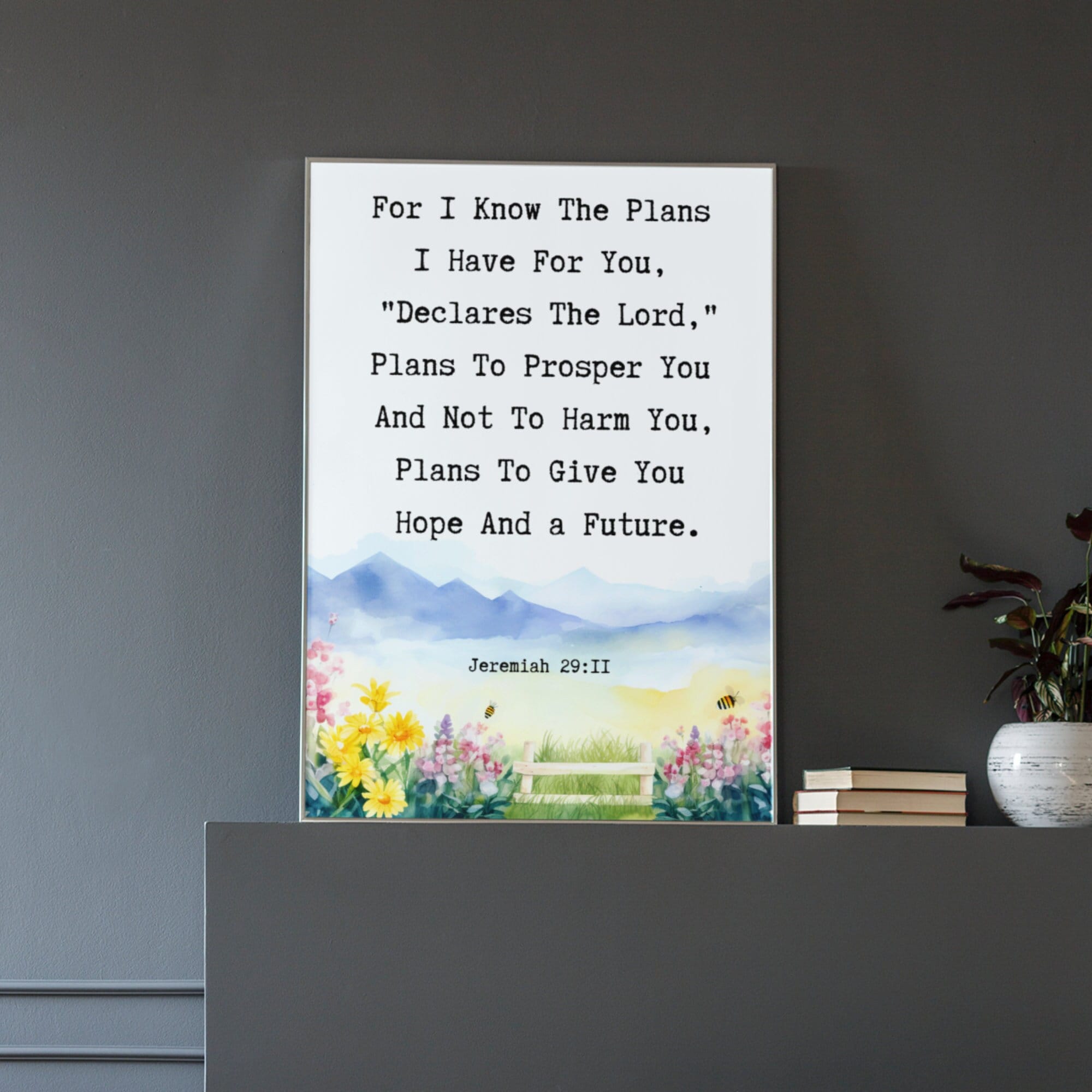 Jeremiah 29:11 Bible Verse Unframed Wall Art, for I Know the Plans I ...