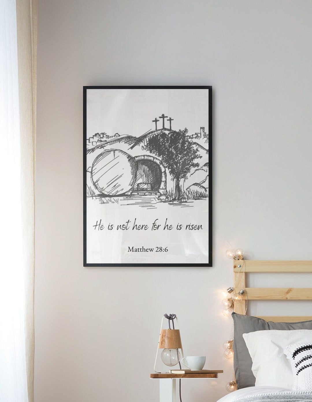 He is Risen Matthew 28:6 Christian Wall Art - Christian Home Decor ...