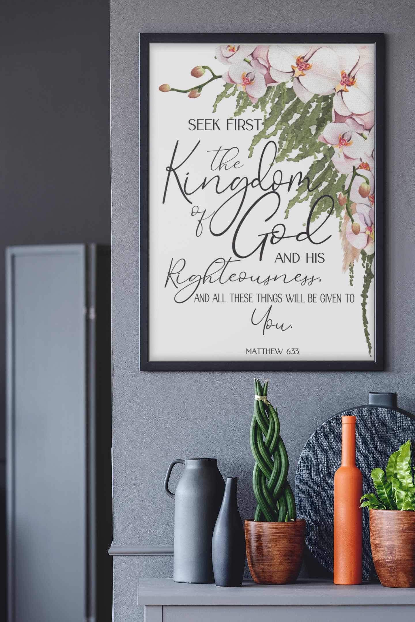 Seek God First Wall Art Poster, Christian Wall Art Poster, Christian ...