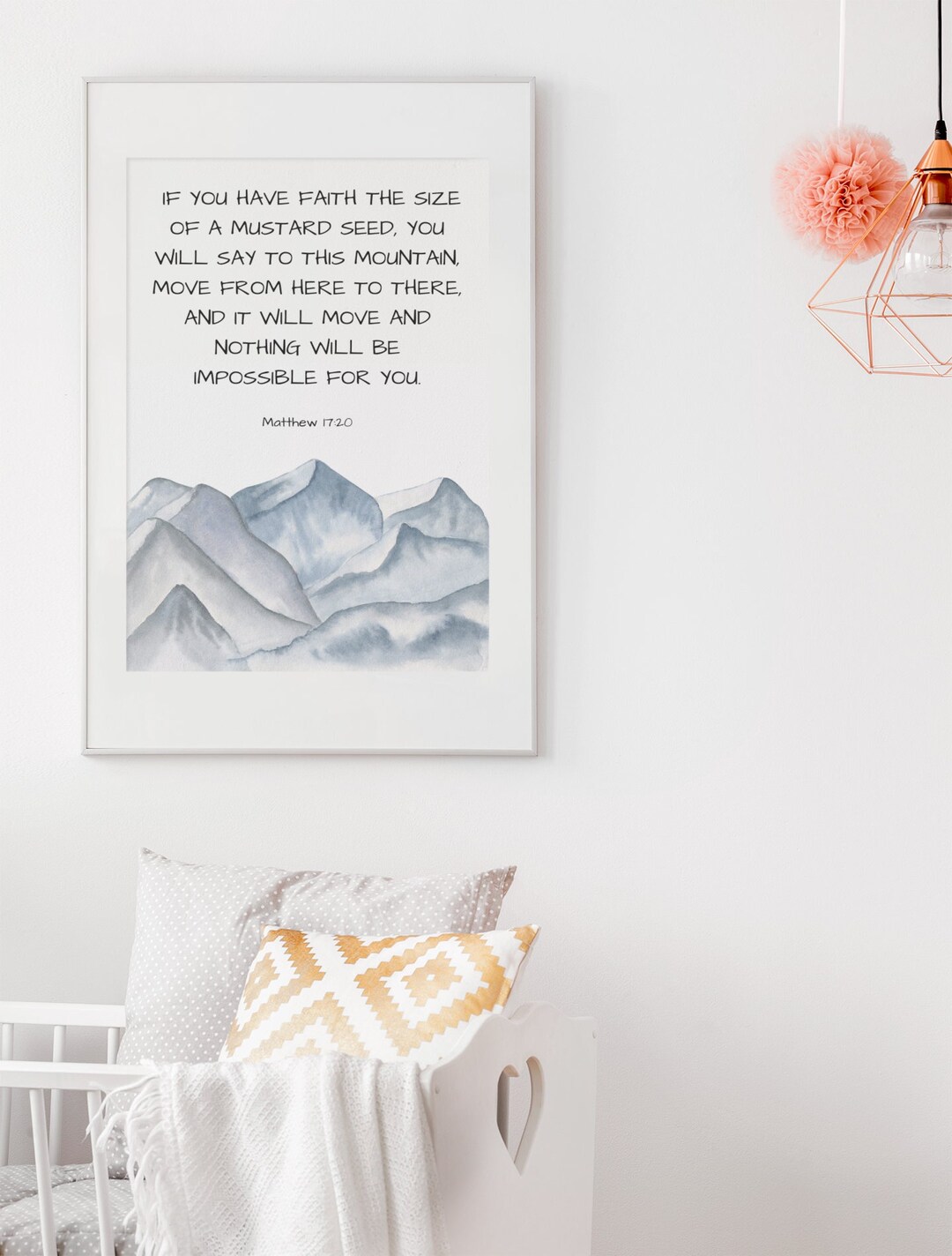 Matthew 17:20 Bible Verse Wall Art, Printable Watercolor Christian Wall ...