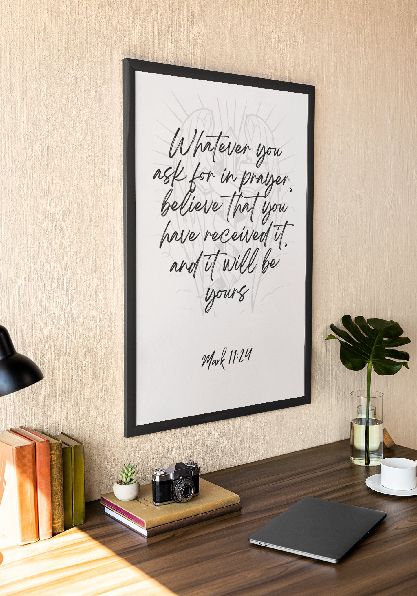 Mark 11:24 Bible Verse Wall Art, Printable Christian Wall Art ...