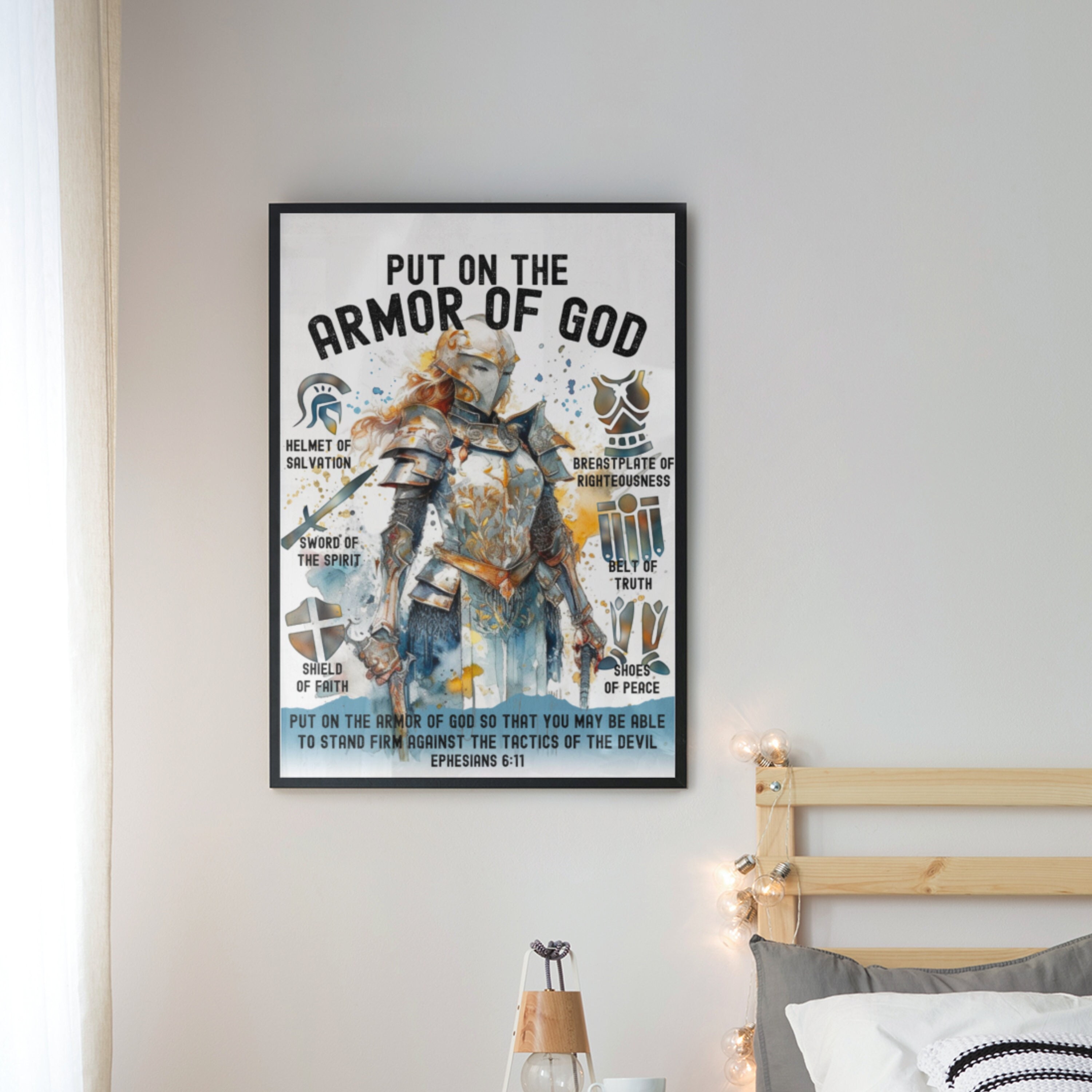 Ephesians 6:11 Bible Verse Wall Art, Armor of God Poster, Modern ...