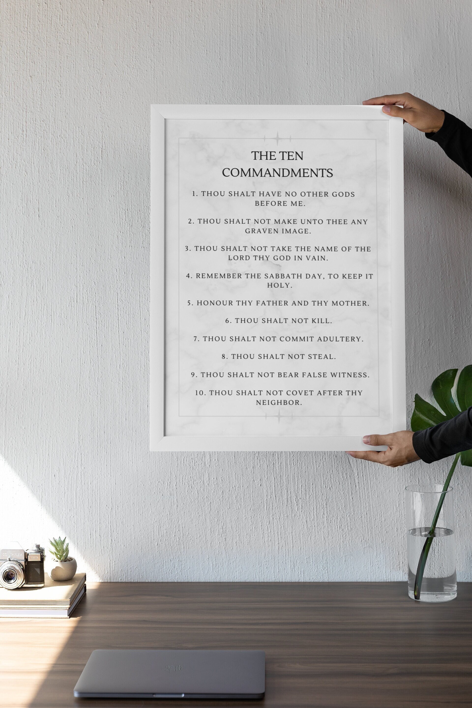 The Ten Commandments Wall Art Inspirational Bible Verse Gift the Ten ...