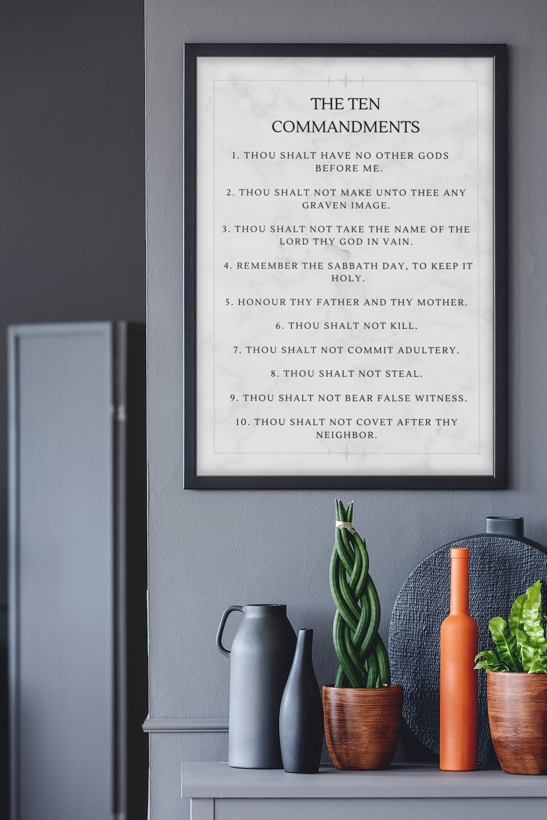 The Ten Commandments Wall Art: Inspirational Bible Verse Poster - Etsy