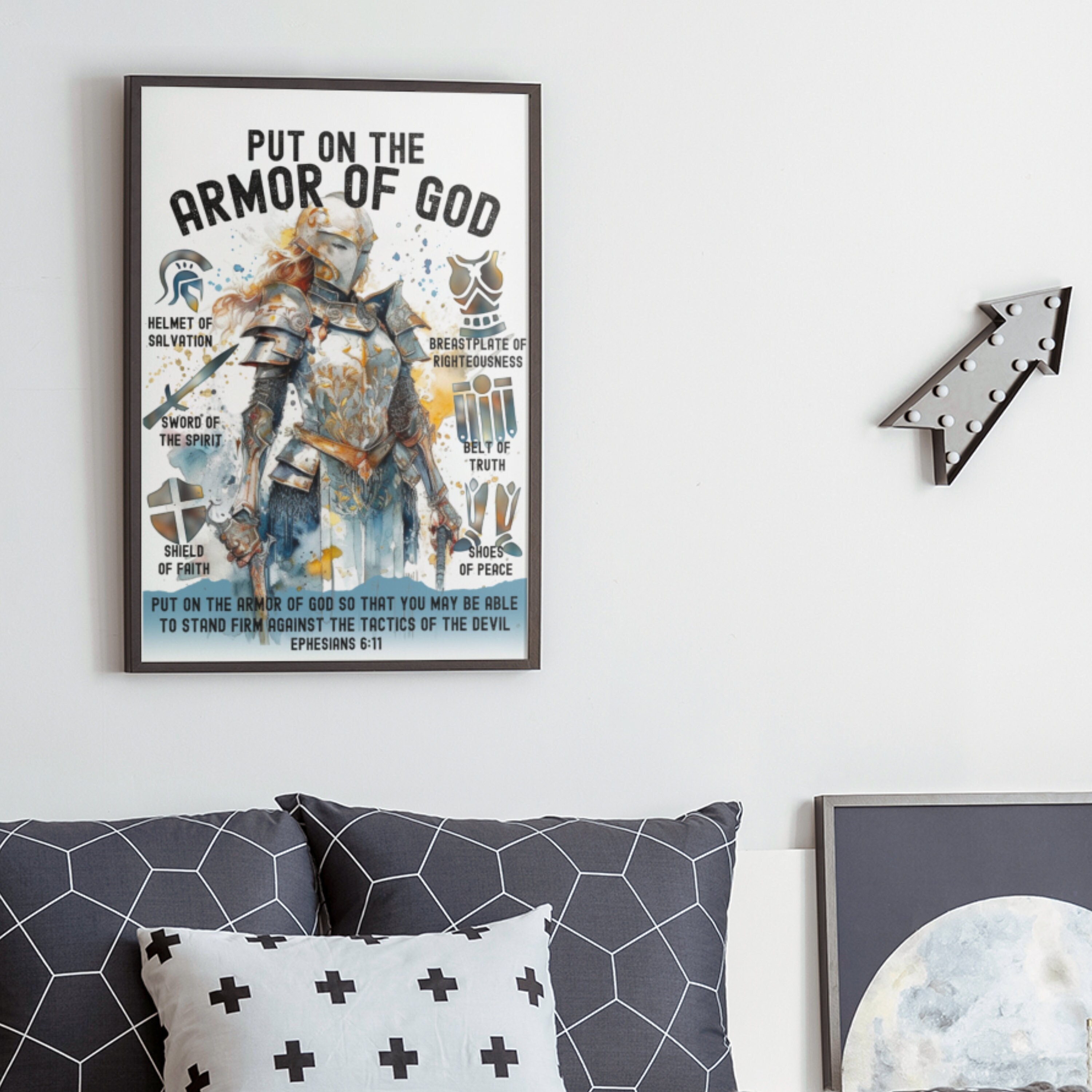 Ephesians 6:11 Bible Verse Wall Art, Armor of God Poster, Modern ...