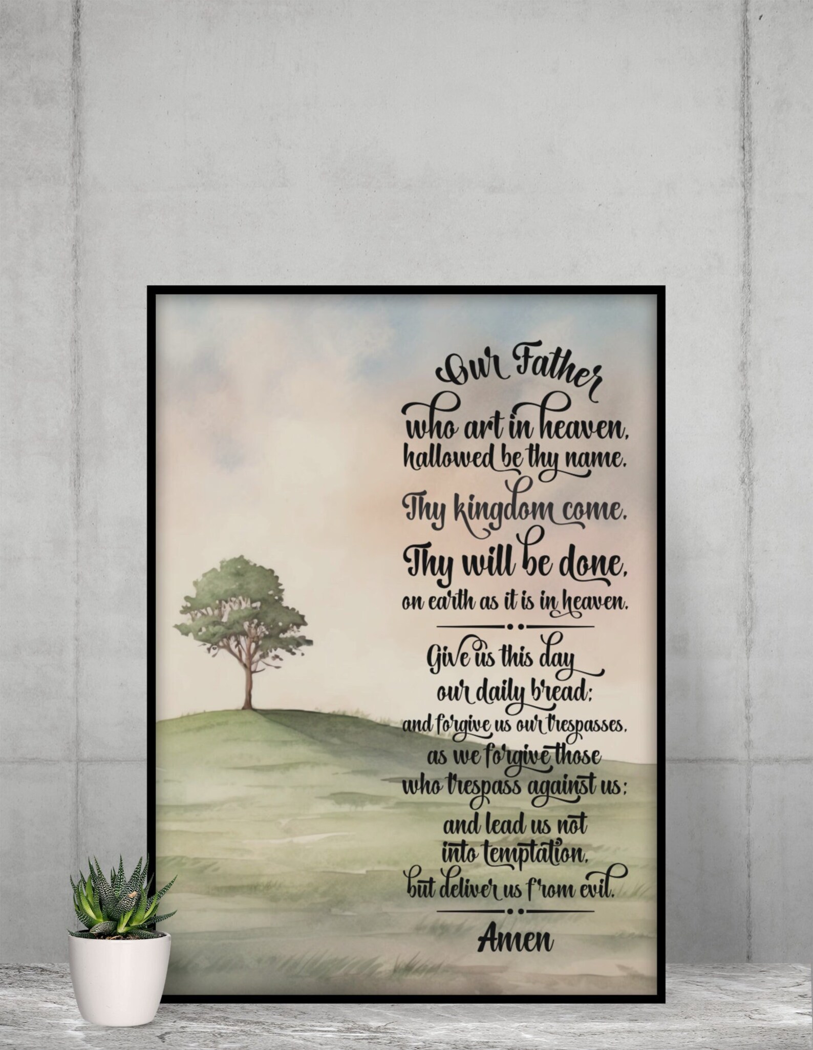 The Lord's Prayer Poster: Christian Bible Verse Wall Art - Etsy