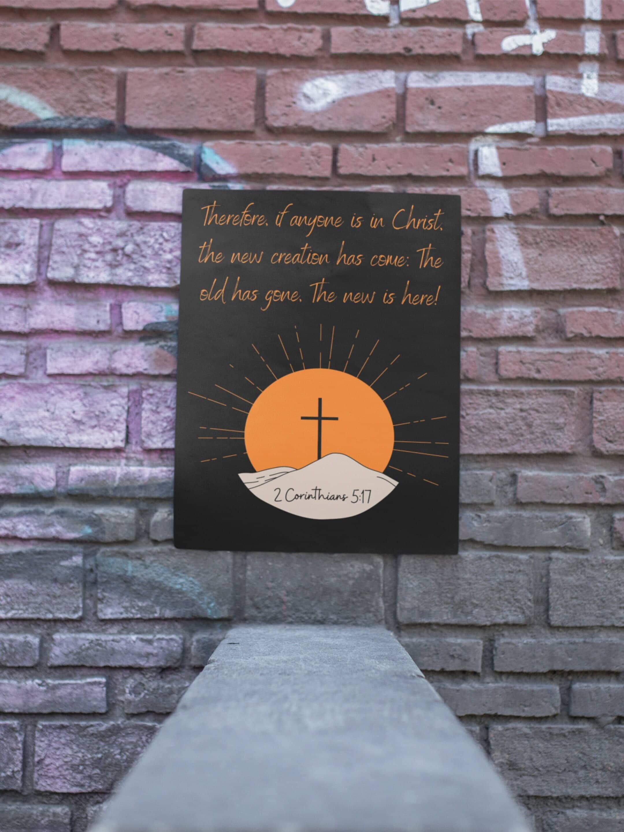 2 Corinthians 5:17 Bible Verse Wall Art, Printable Christian Wall Art ...