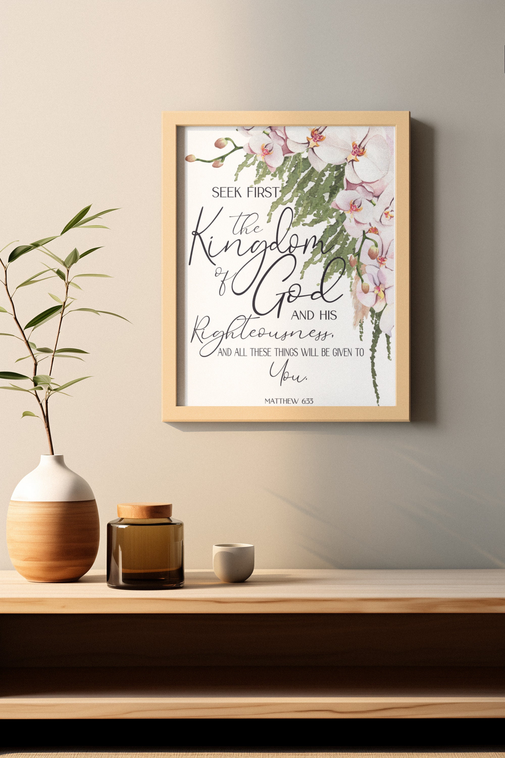 Seek God First Wall Art Poster, Christian Wall Art Poster, Christian ...