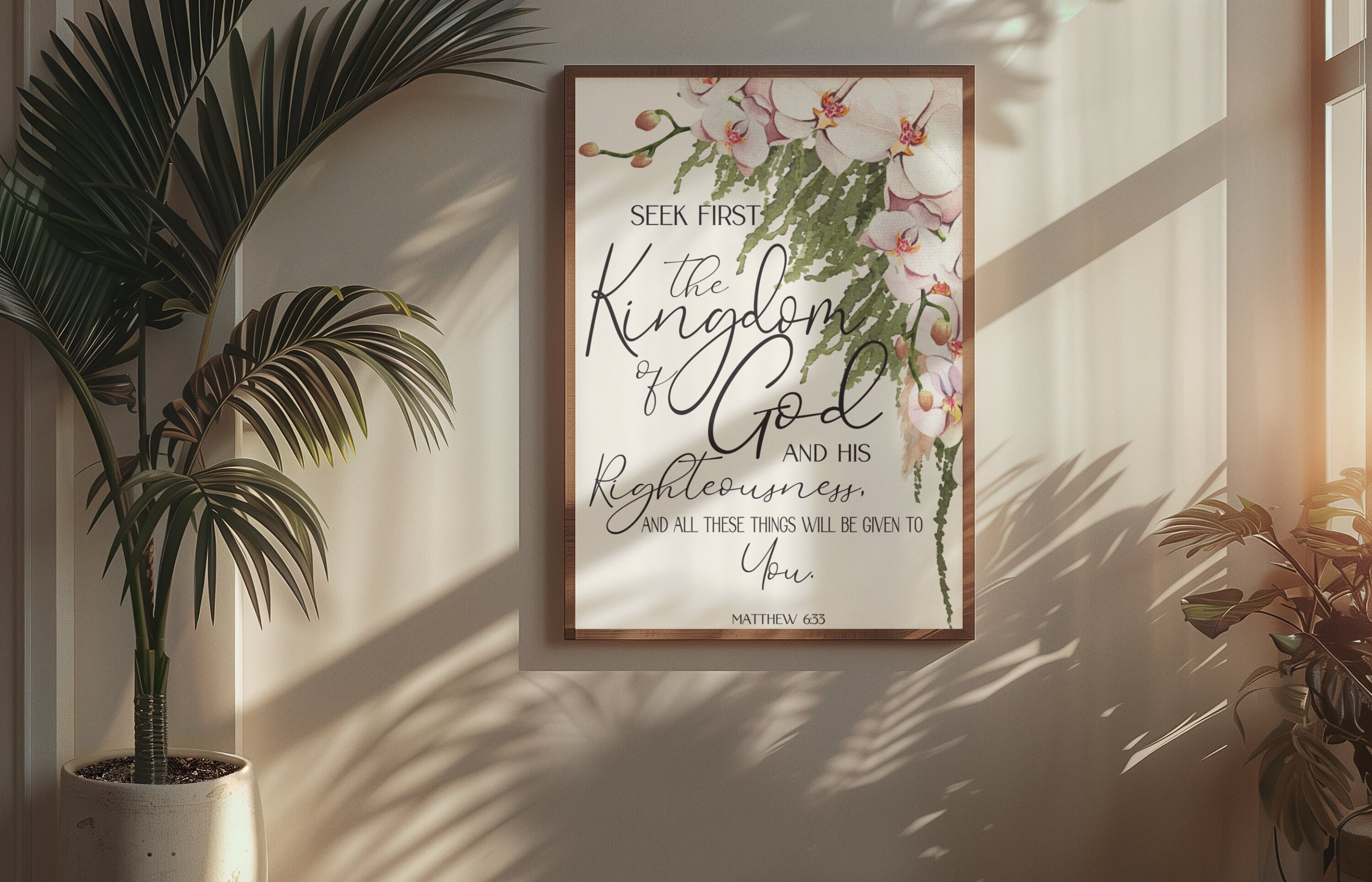 Seek God First Wall Art Poster, Christian Wall Art Poster, Christian ...