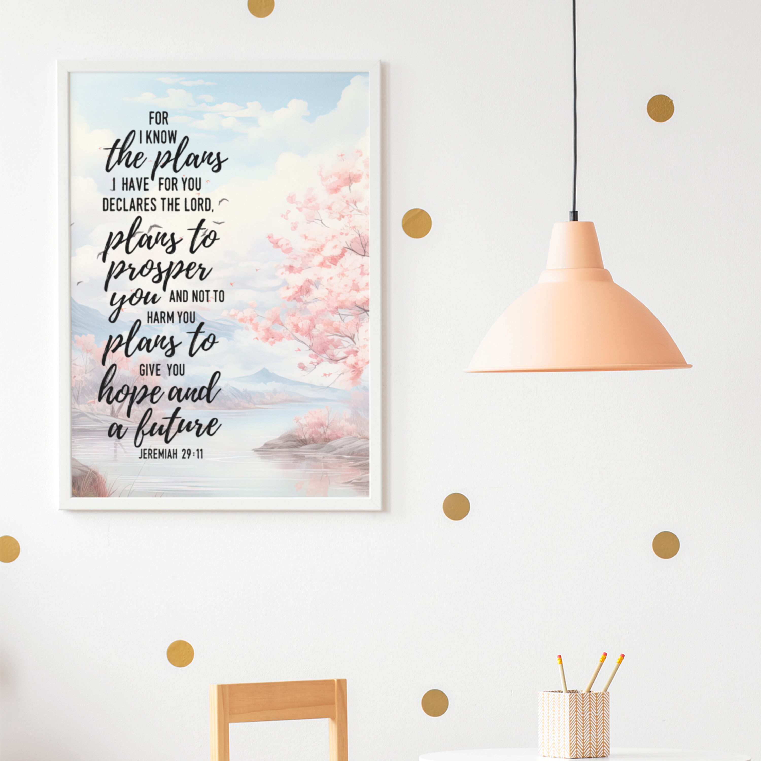 Jeremiah 29:11 Bible Verse Wall Art Unframed Poster for Scripture ...