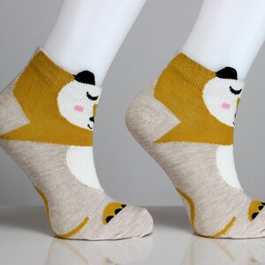 Panda Bear Socks Lion Face Socks 3d Ear Animal Socks Comfortable Cute ...