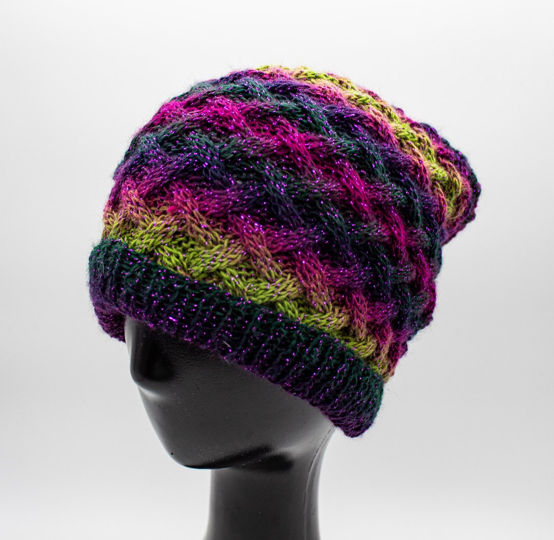 Hand Knit Scrap Beanies Colorful, Cozy & Chunky Knit Funky, Outdoorsy ...