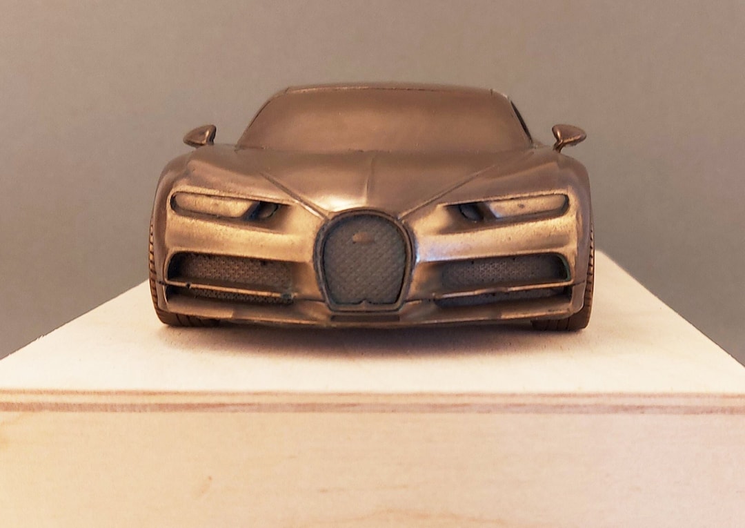 Bugatti Chiron / Cold Cast Car Figurine With a Gold Bronze Metallic ...