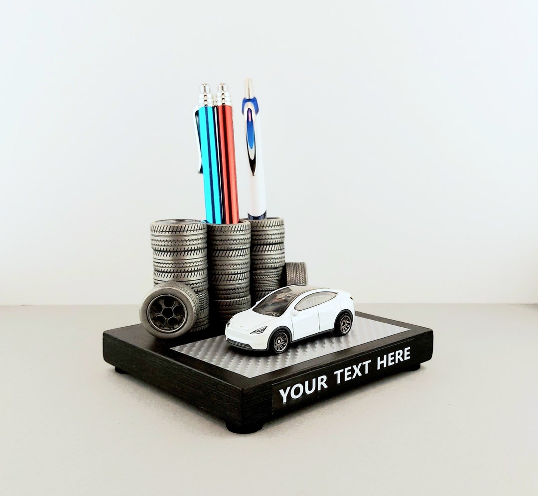 Tesla Model Y Matchbox / Cold Cast Metalic Pen and Pencil Holder ...