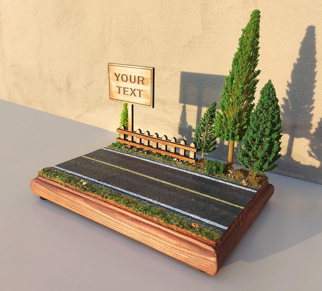 Diorama Forest Road / 1:34 Scale Model Car Display car Not Included ...