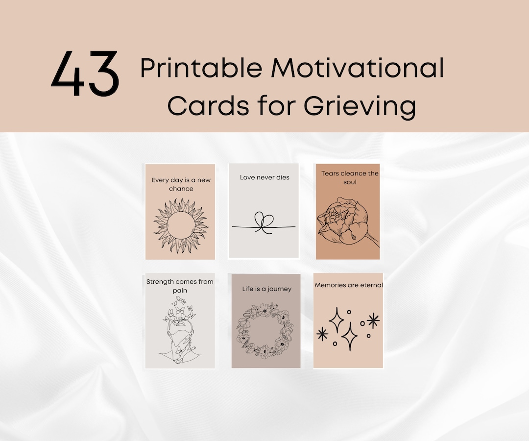 43 Grief Affirmation Cards, Emotional Support, Compassionate Messages ...